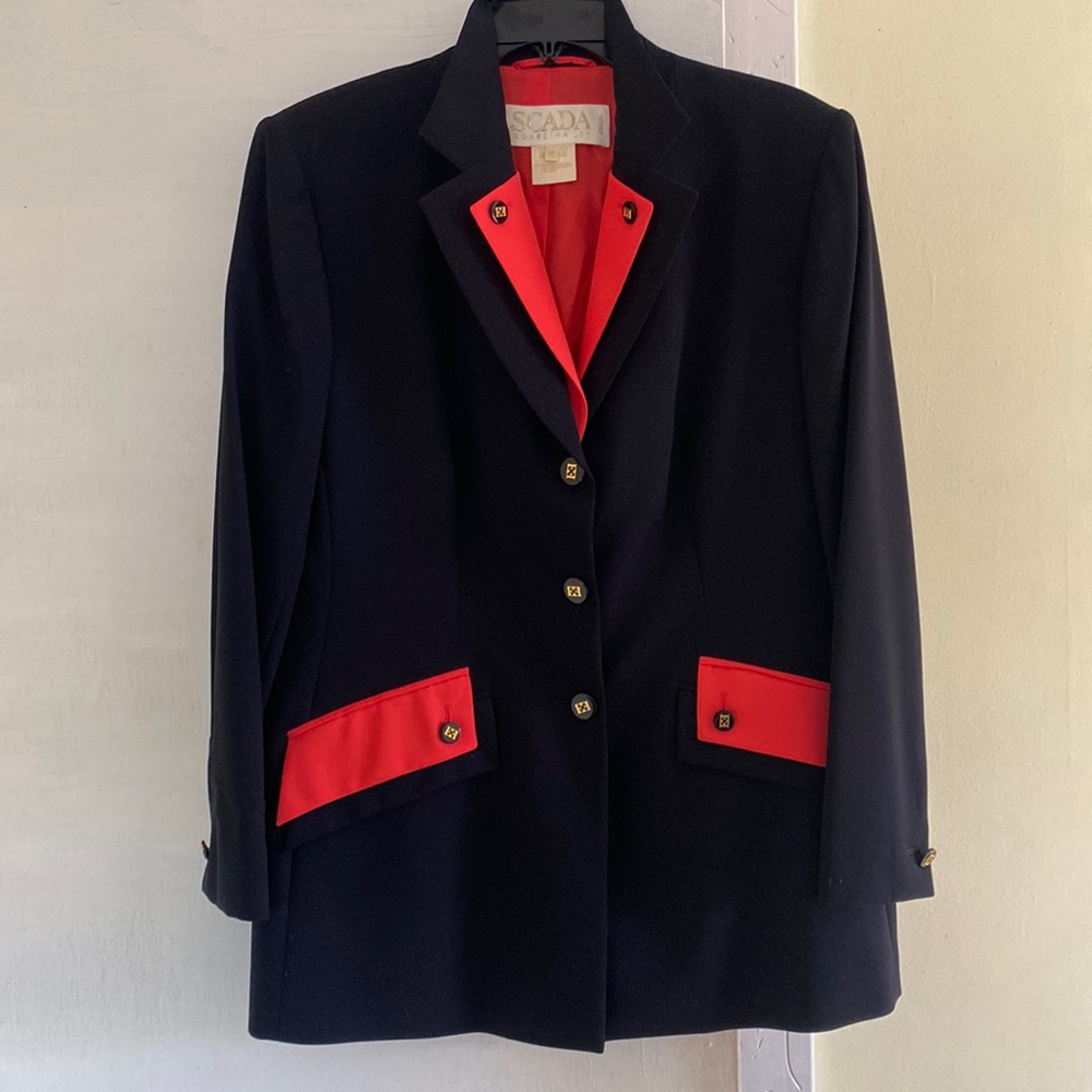 Escada New Virgin Wool Stunning Logo Button And Linin… - Gem